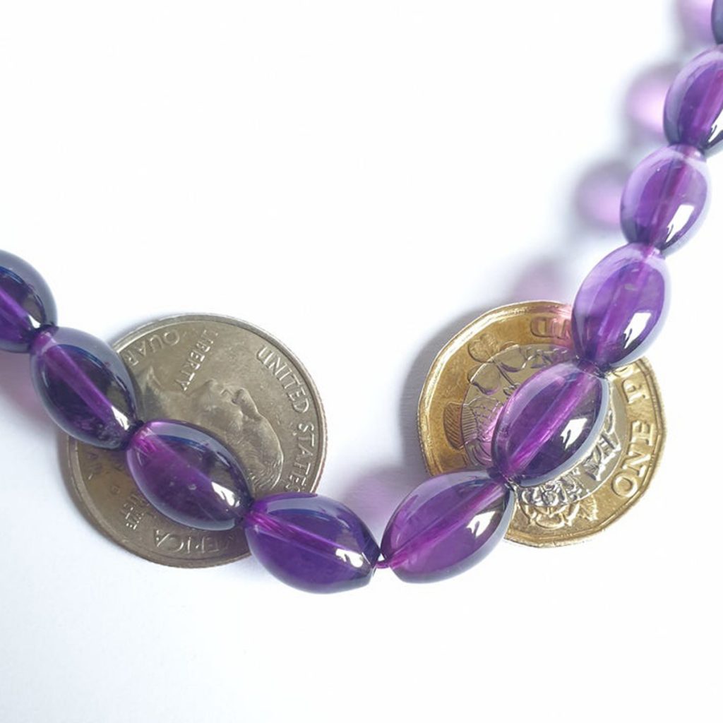 AAA Grade Amethyst Oval Gemstone Beads- Full Strand 39cm - Maddogg Designs