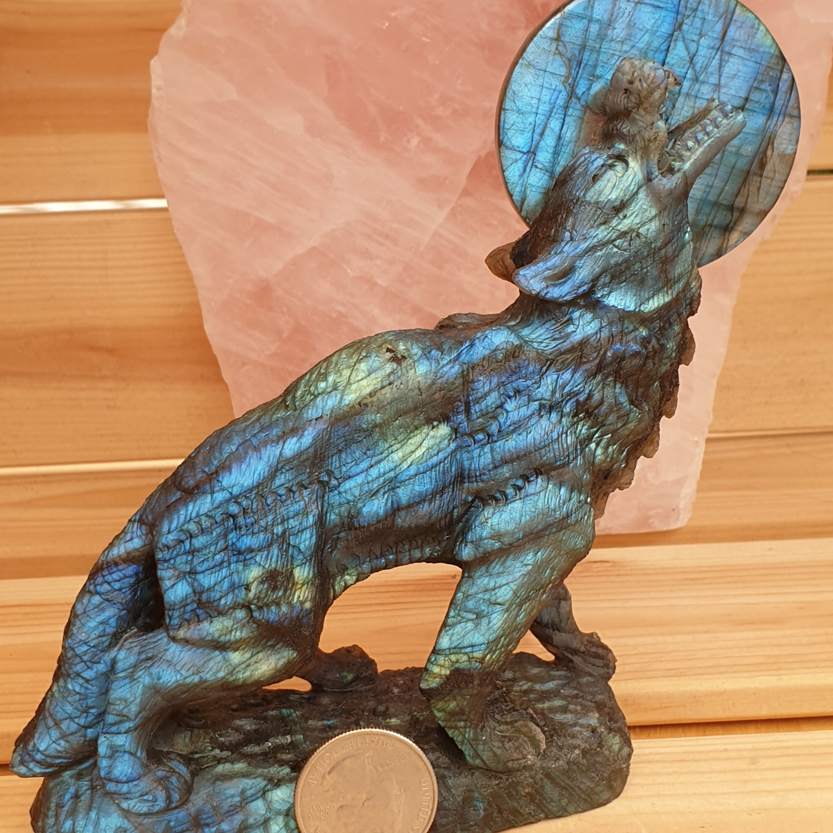 Artisan Carved Labradorite Wolf – Maddogg Designs